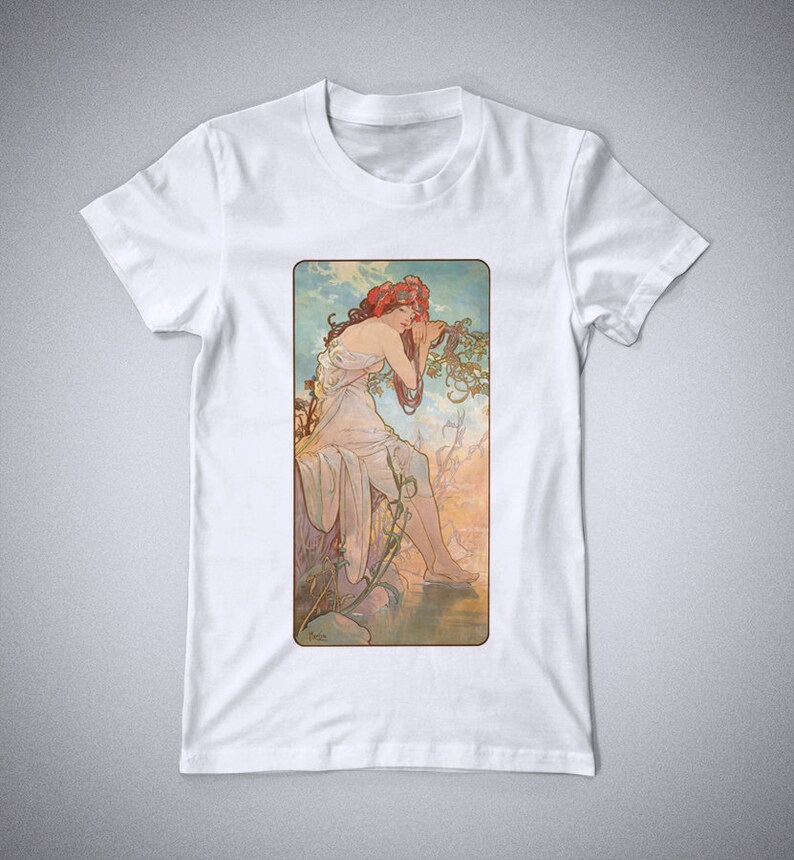 Alphonse Mucha T-shirt Summer Art Nouveau Shirt Four - Etsy
