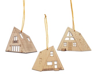 Cabin A-frame Engraved Ornament Cabin Time Mountains Holiday Ornament ...