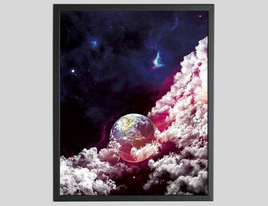 Planet Printable Poster, Earth in Space Wall Decor Instant Download ...