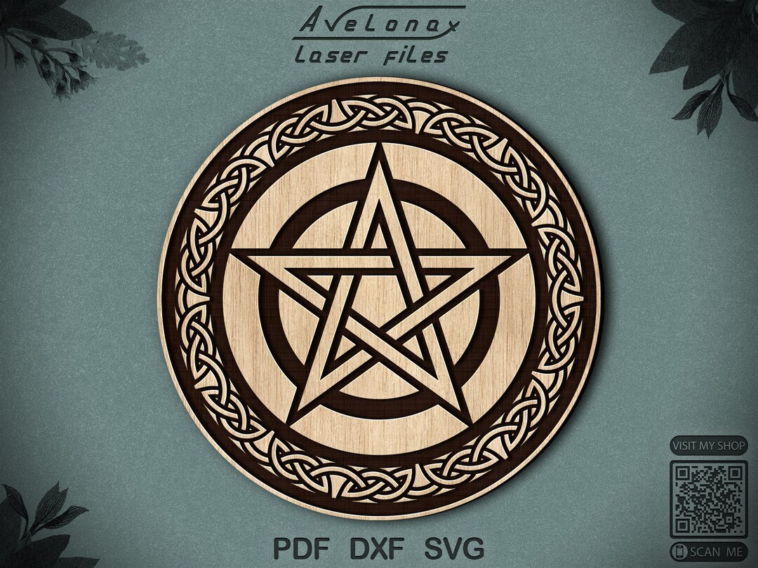 Pentagram Svg, Wiccan Ornament Laser Cut File, Christmas Tree Ornament ...