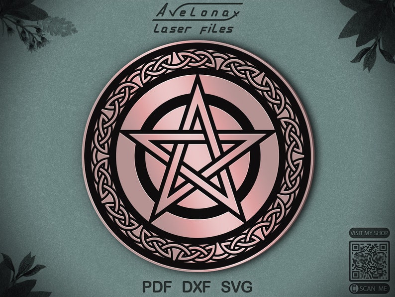 Pentagram Svg, Wiccan Ornament Laser Cut File, Christmas Tree Ornament ...