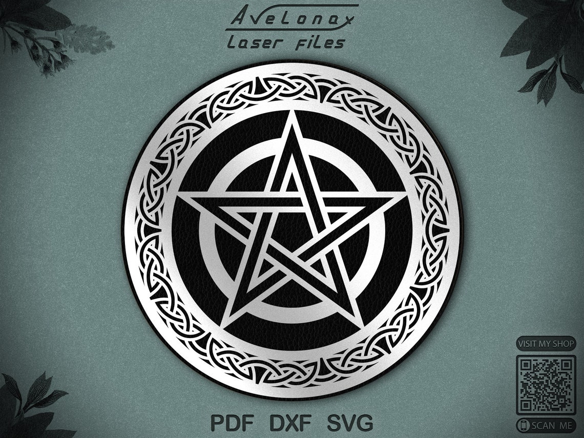 Pentagram Svg, Wiccan Ornament Laser Cut File, Christmas Tree Ornament ...