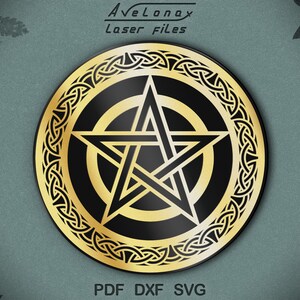 Pentagram Svg, Wiccan Ornament Laser Cut File, Christmas Tree Ornament ...