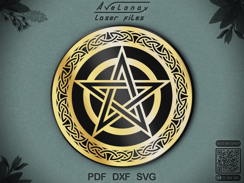 Pentagram Svg, Wiccan Ornament Laser Cut File, Christmas Tree Ornament ...