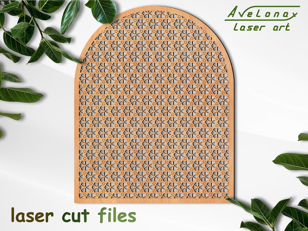 Rattan Pattern Svg, Snowflake Geometric Ornament Laser Cut File, Large ...