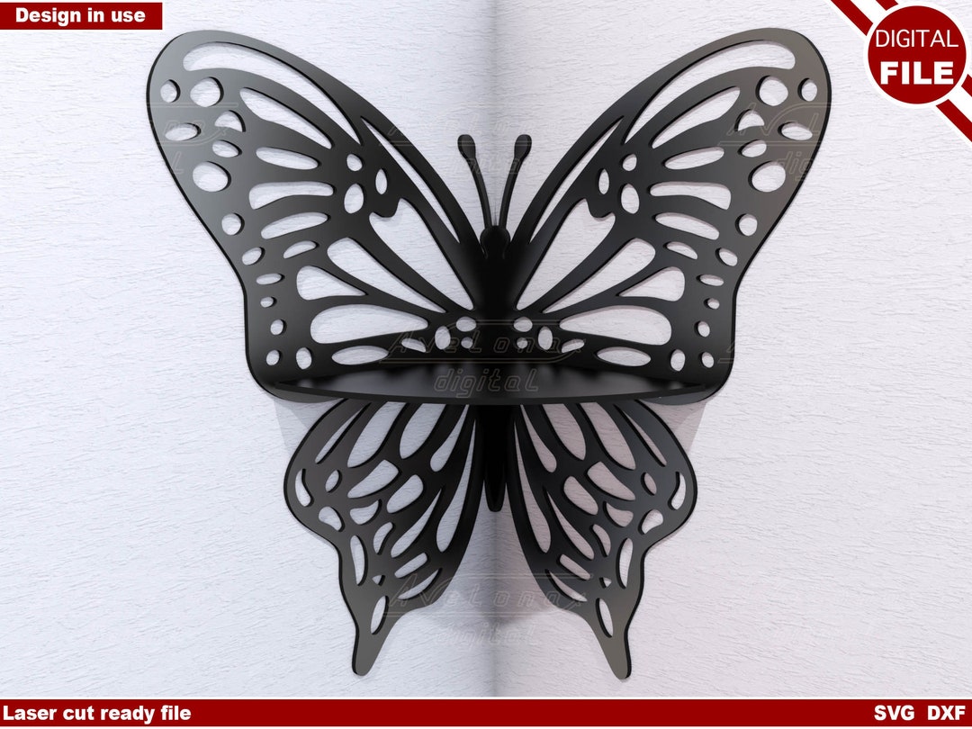 Butterfly Corner Shelf Svg 2 Sizes, Nursery Wall Decor Shelf CNC Plan ...