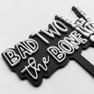 Bad Two the Bone Cake Topper | Birthday Party Decor | 2nd Birthday ...