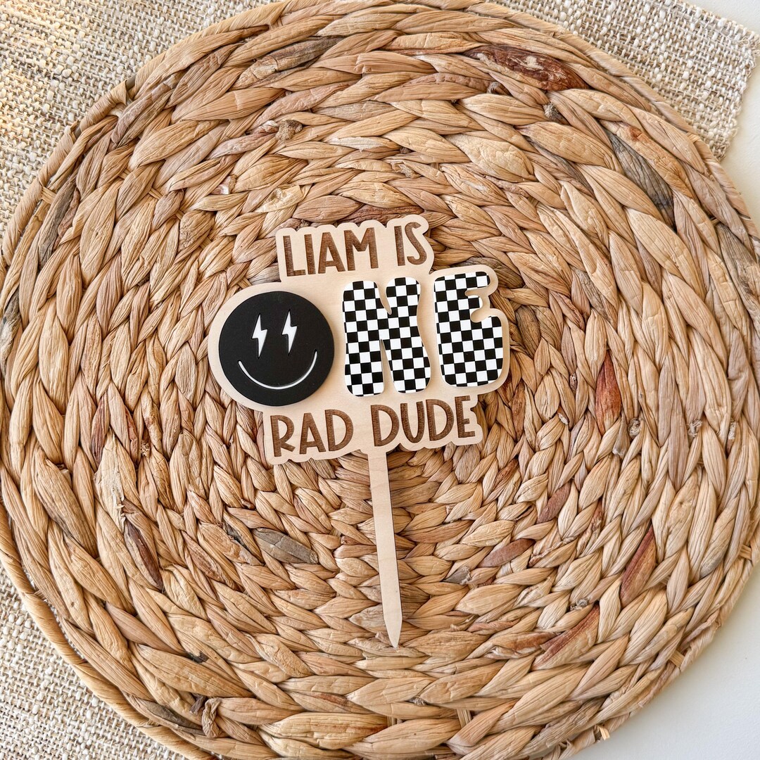 One Rad Dude Cake Topper | Birthday Party Decor | 1st Birthday Party ...