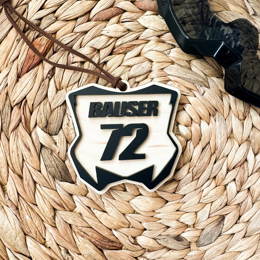 Motocross Number Plate Ornament | Dirt Bike Name Tag | Custom Gift for ...