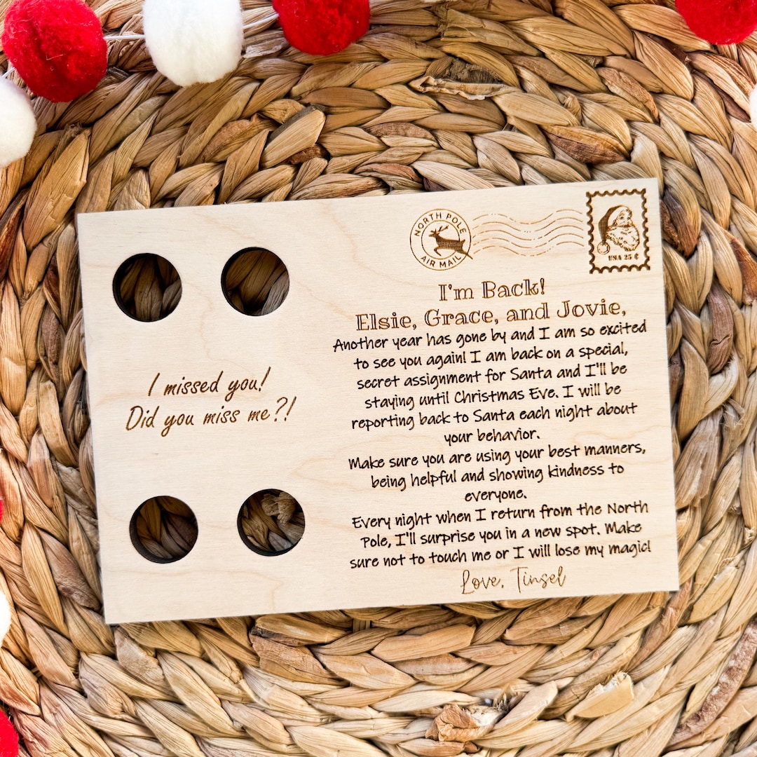 Elf Postcard | Elf Decor | Custom Elf Message | Christmas Holiday | Elf ...