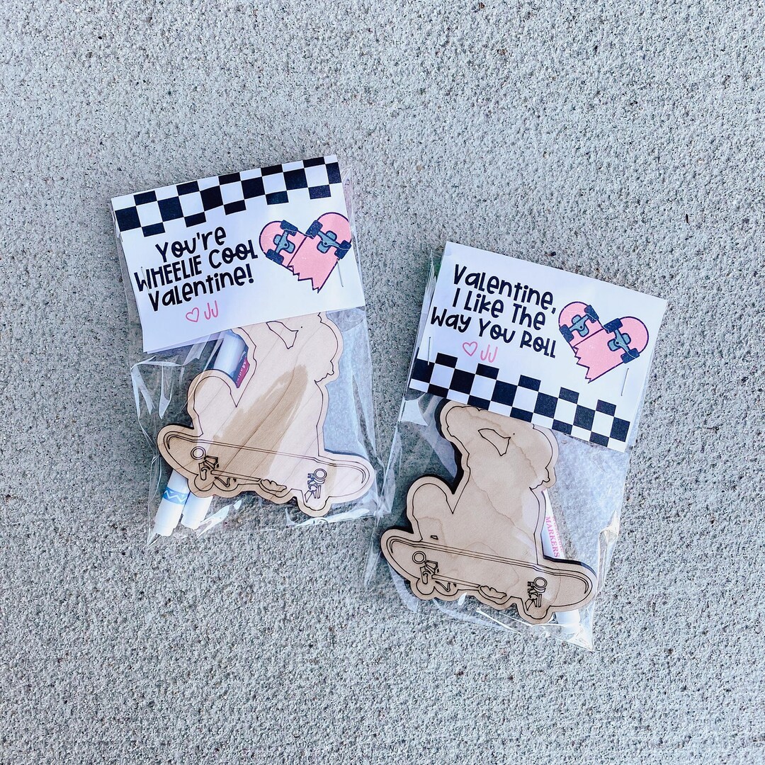 Skater Valentine Cards | Cool Skateboard | Kids Valentine's Day Party ...