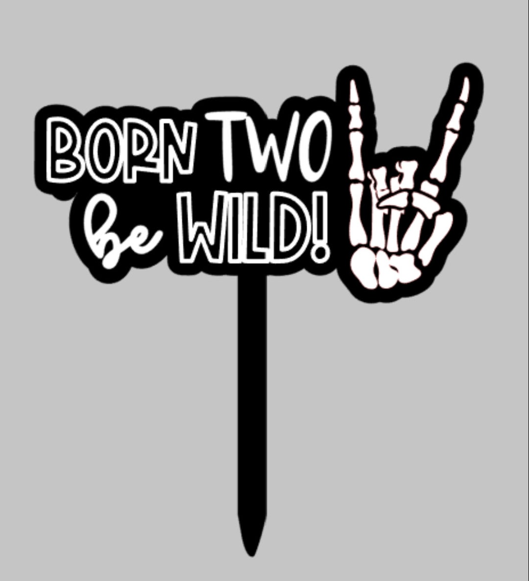 Born Two Be Wild Cake Topper Birthday Party Decor 2nd Birthday Boys ...
