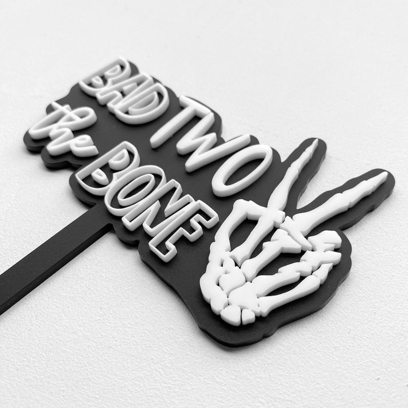 Bad Two the Bone Cake Topper | Birthday Party Decor | 2nd Birthday ...