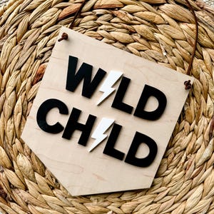 Wild Child Sign | Pennant Sign | Wall Decor | Kids Bedroom Decor ...