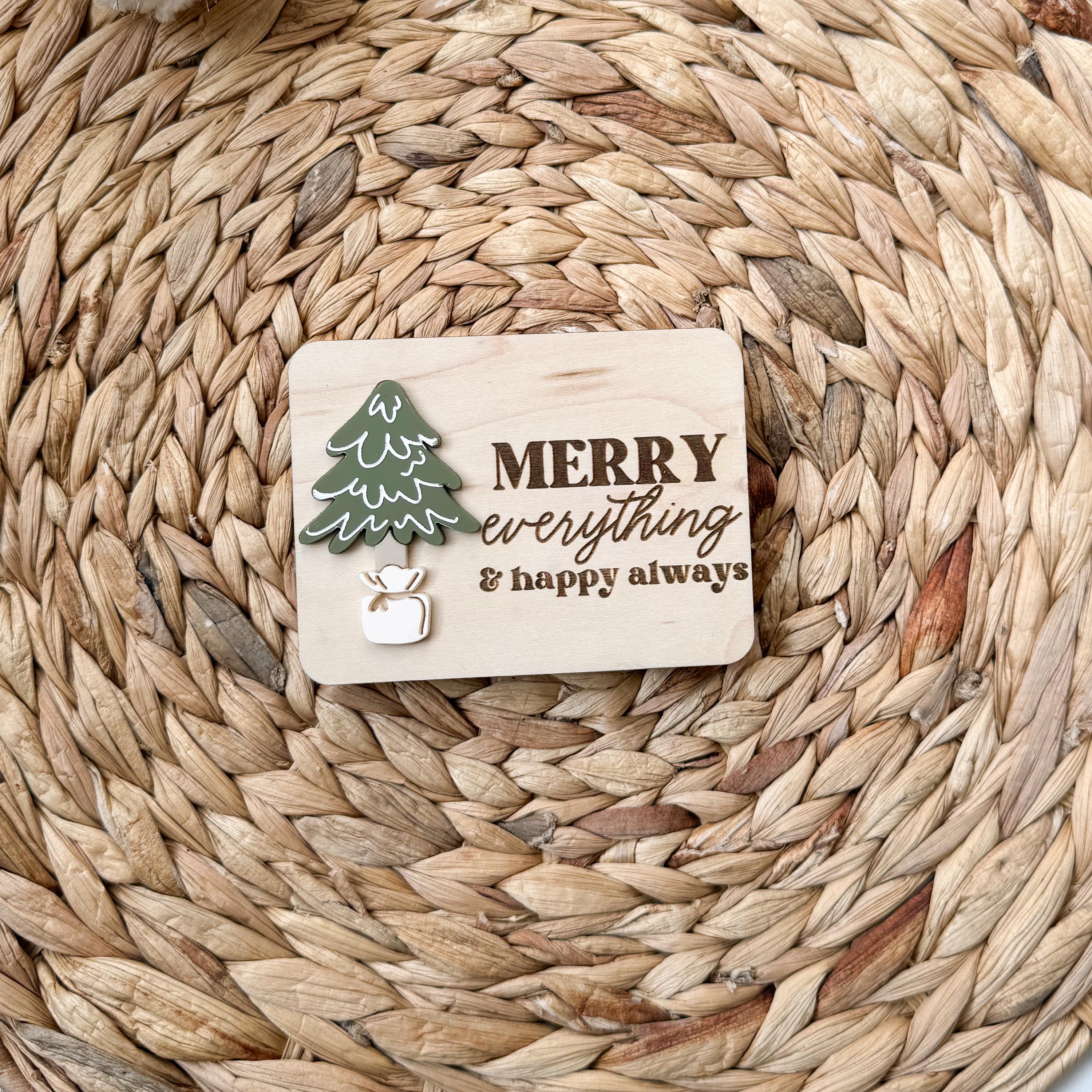 Christmas Gift Card Holder | Personalized Holiday Gift | Custom Wood GC ...