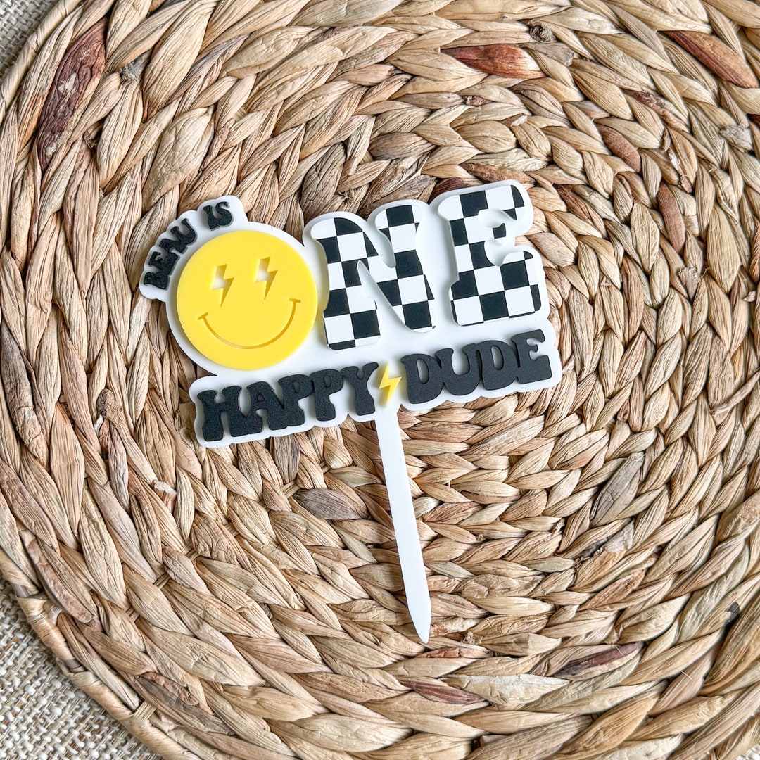 One Happy Dude Cake Topper Birthday Party Decor 1st Birthday Party Boys ...