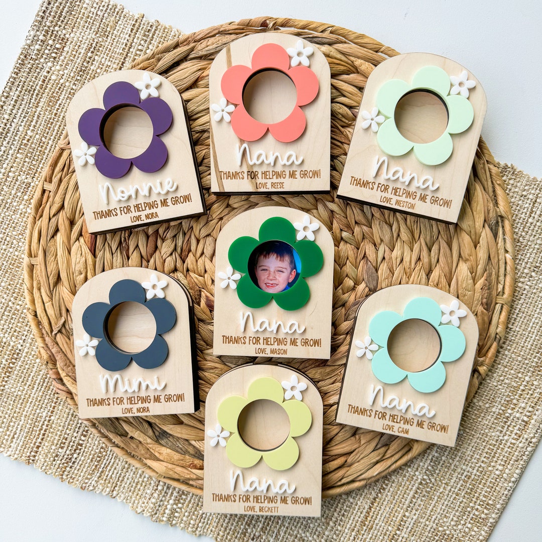Mothers Day Picture Magnet | Birthday Gift for Grandma | Wooden Photo ...