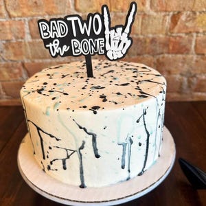 Bad Two the Bone Cake Topper | Birthday Party Decor | 2nd Birthday ...