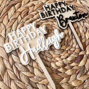 Happy Birthday Cake Topper | Birthday Party Decor | Girls Birthday ...