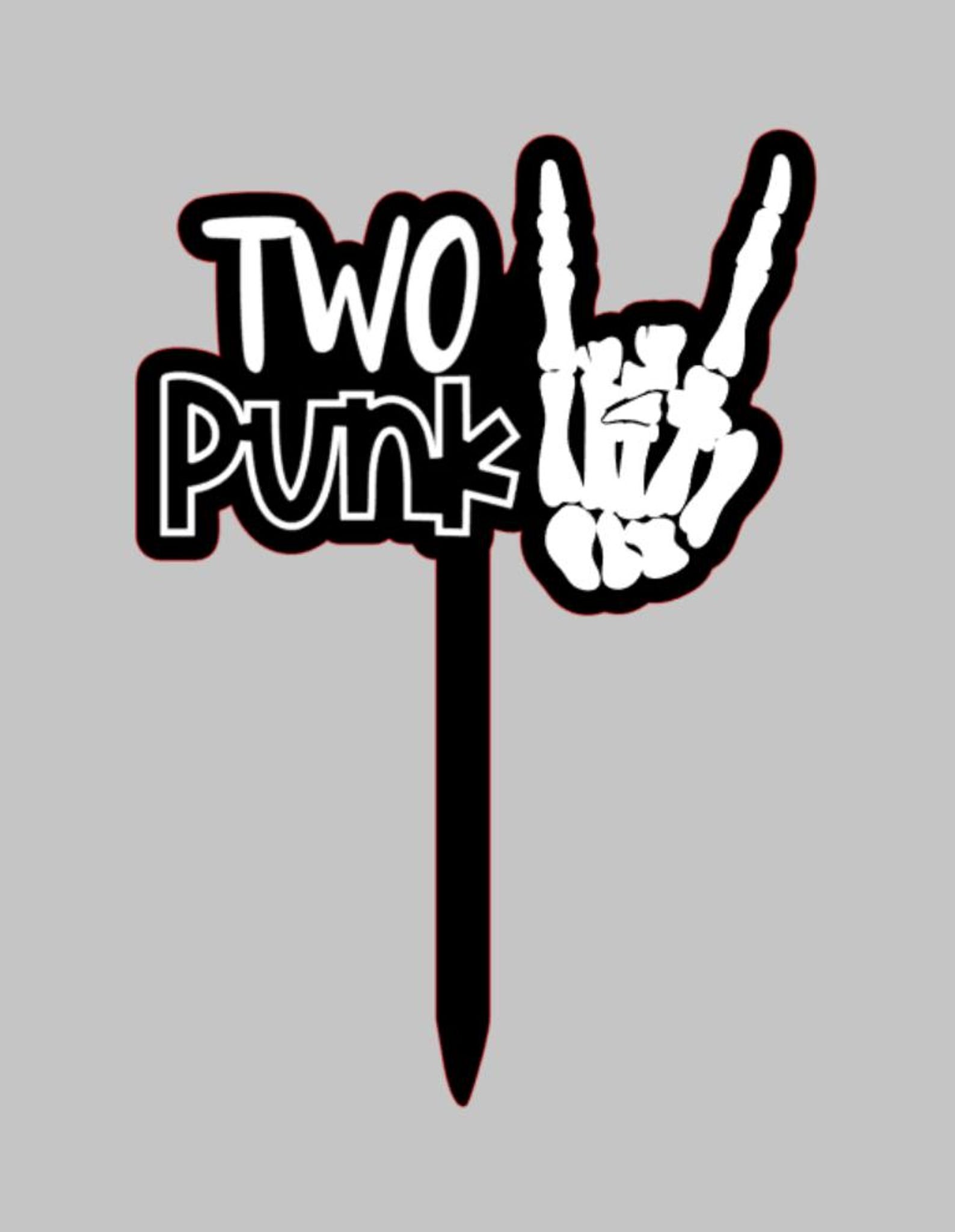 Two Punk Acrylic Cake Topper | Birthday Party Decor | 2nd Birthday ...