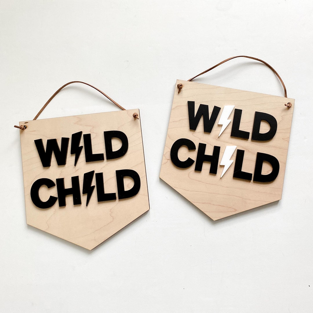 Wild Child Sign | Pennant Sign | Wall Decor | Kids Bedroom Decor ...