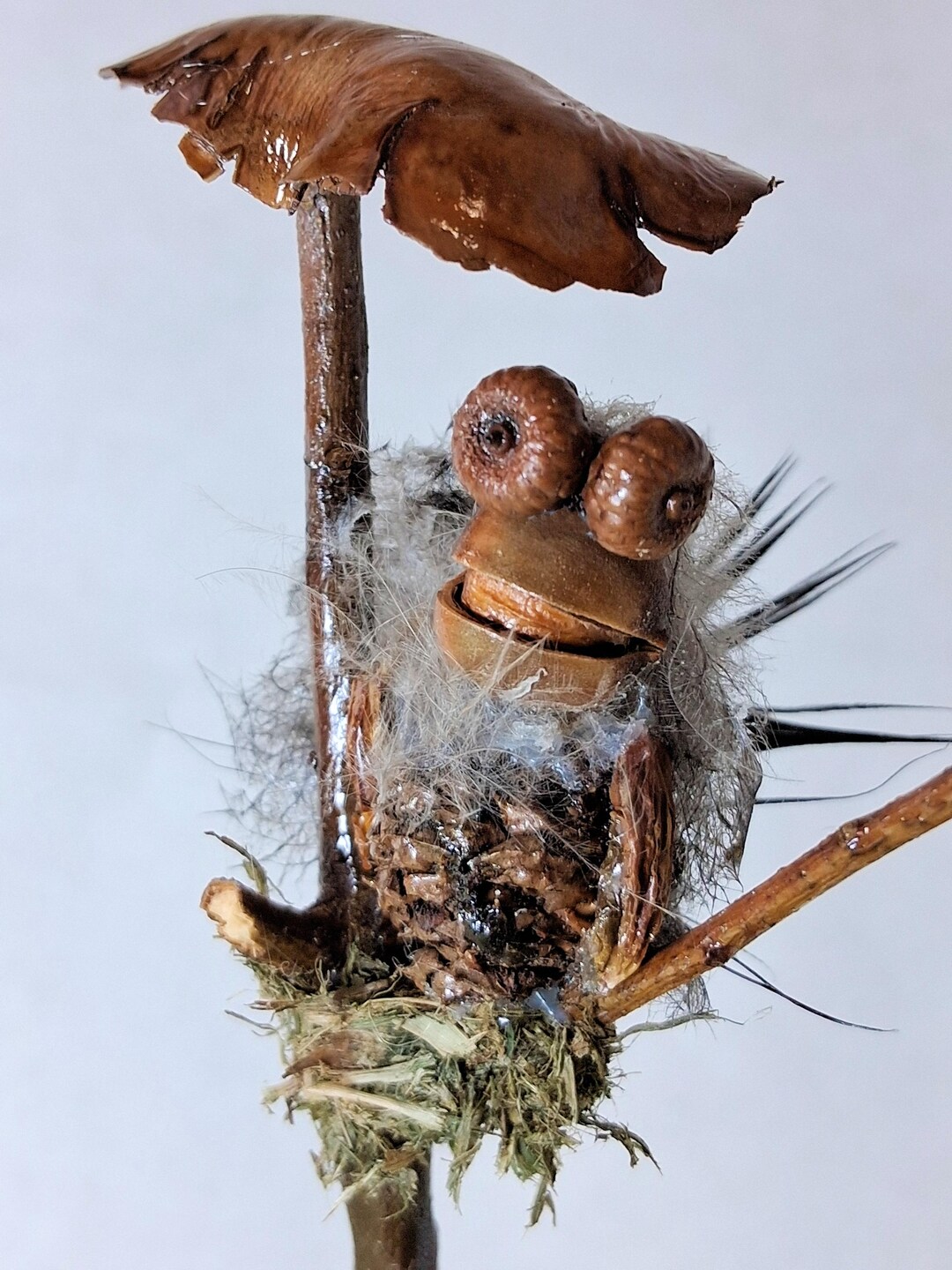 Quirky Bird in Quirky Tree Forest Folk Acorn People One of a Kind ...