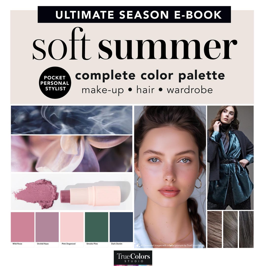 Soft Summer Season Color Analysis Guide Makeup Palette Hair Color ...
