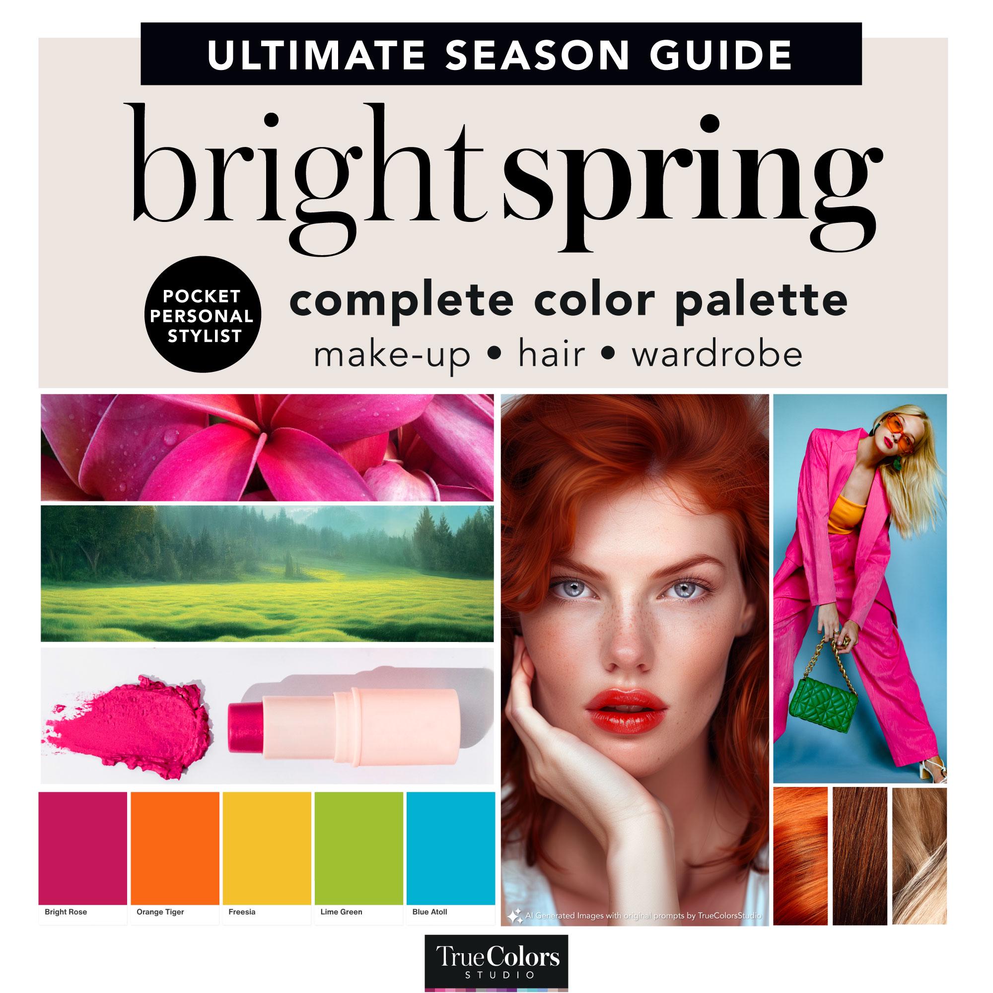 Bright Spring Season Color Analysis Guide Makeup Palette Hair Color ...
