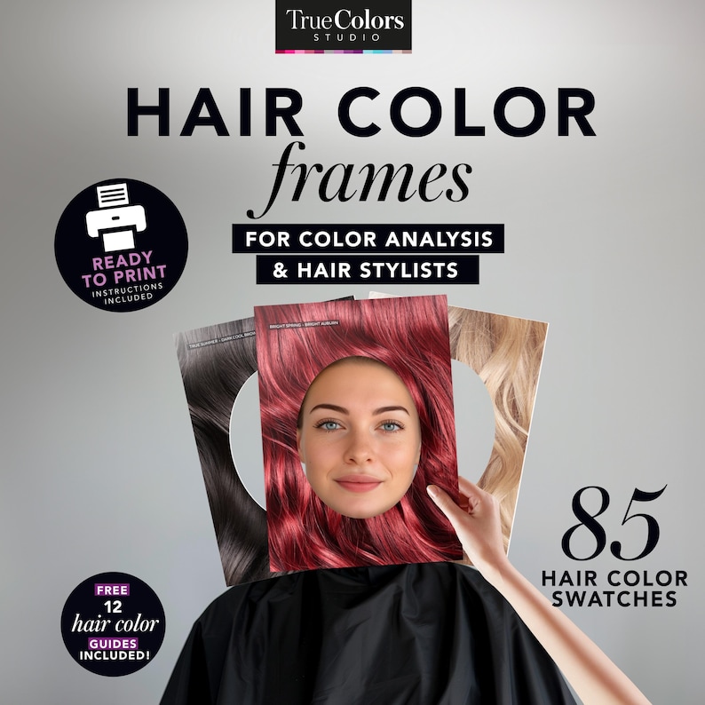 Hair Color Analysis Frames | Salon Hair Stylist Tool (printable) - Etsy