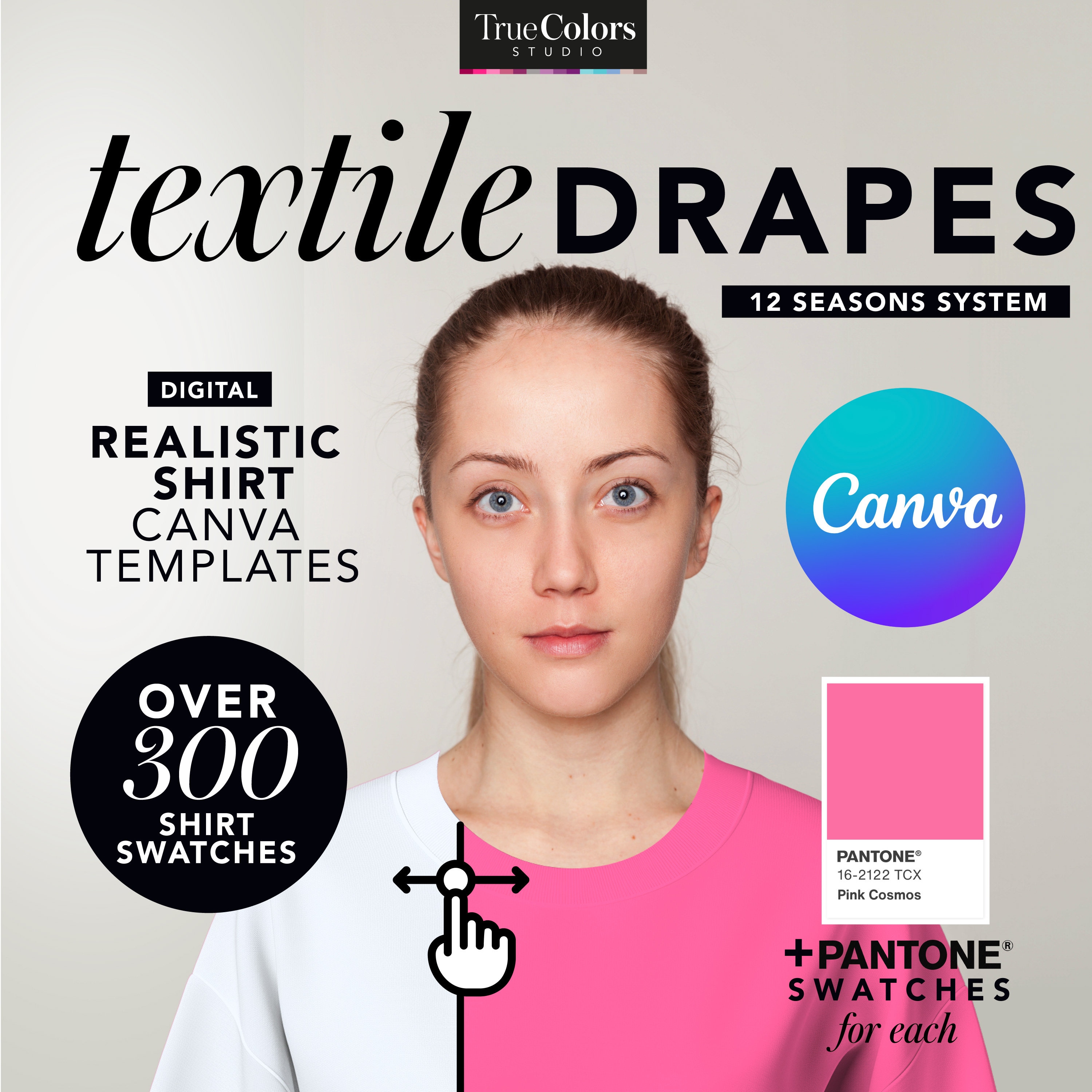 Color Analysis Drapes Canva Templates | 12 Seasons Textile Swatches ...
