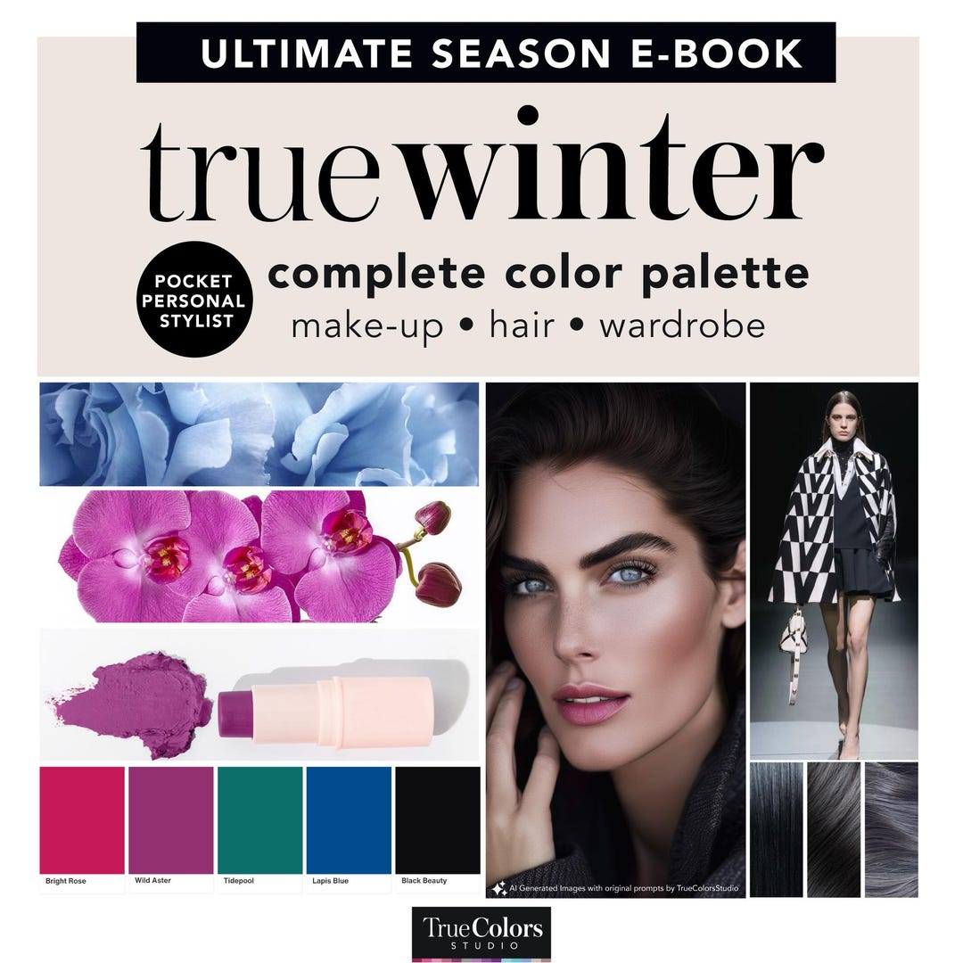 True Winter Season Color Analysis Cool Winter Makeup Palette Hair Color ...