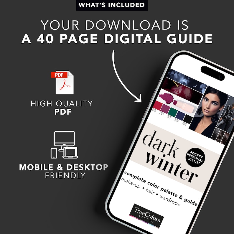 Dark Winter Season Color Analysis Deep Winter Guide Makeup Palette Hair ...