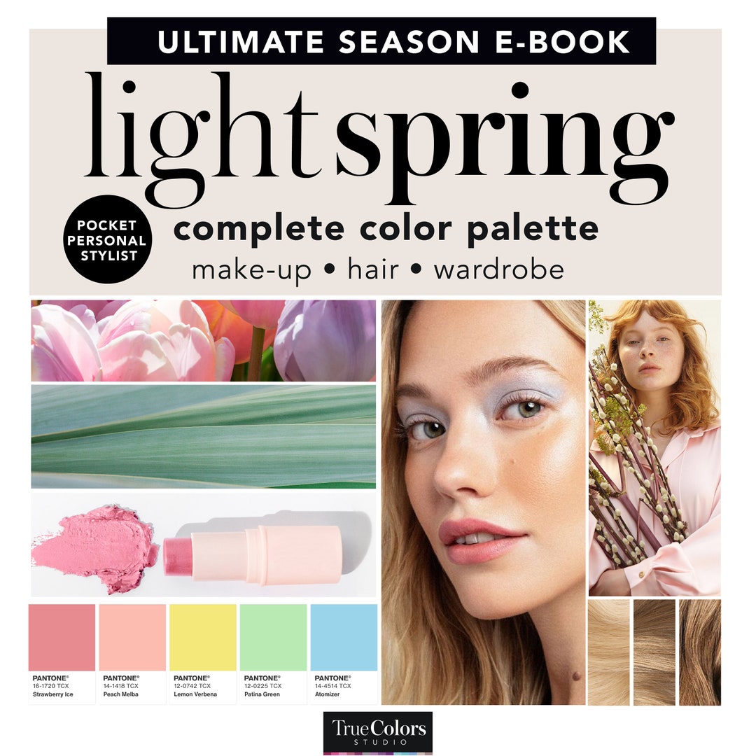Light Spring Season Color Analysis Guide Makeup Palette Hair Color ...