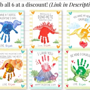 Valentines Day Toddler Dinosaur Craft, I Lava You Volcano Handprint Art ...