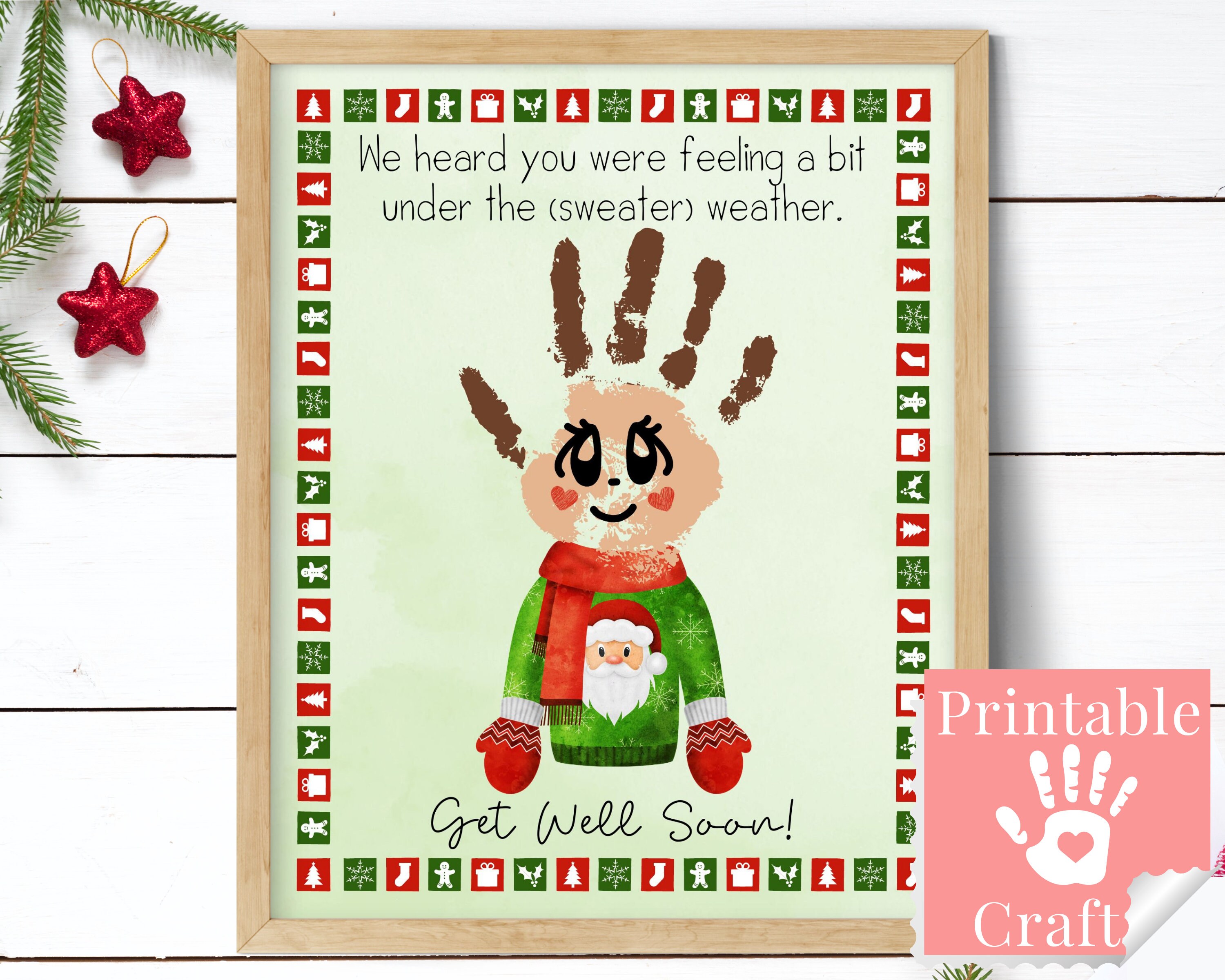 Christmas Get Well Soon Card From Kids, Funny Elf Sweater Weather ...