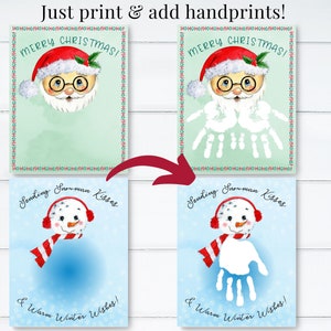 Handprint Art Christmas Decor, Christmas Card Set, Fun Christmas Craft ...