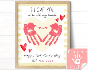 Valentine Day Handprint Craft - Etsy