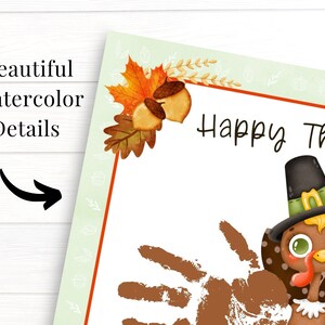 Thanksgiving Crafts for Kids, Printable Handprint Art Activities Set ...