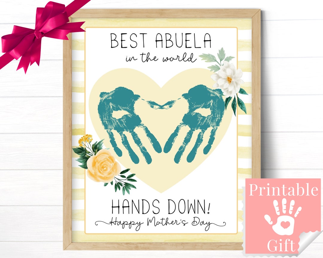 Abuela Mother’s Day Gift, Handprint Art for Grandma in Spanish ...