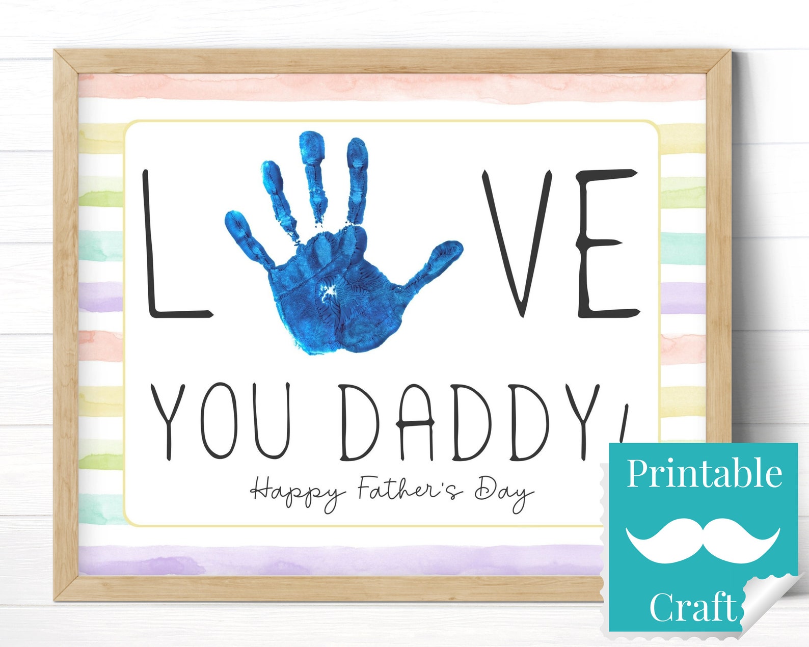 Fathers Day Gift for Daddy, Printable Handprint Card, Love You Pride ...