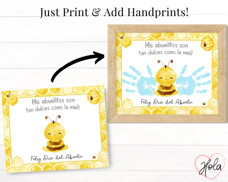 Spanish Grandparents Day Personalized Card, Printable Handprint Art ...