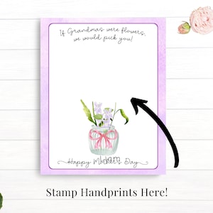 Mothers Day Gift From 2 Grandchildren, Handprint Flowers, Personalized ...