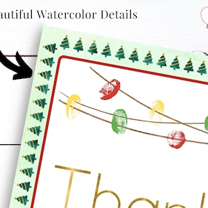 Christmas Thank You Cards for Teachers, Christmas Lights Fingerprint ...