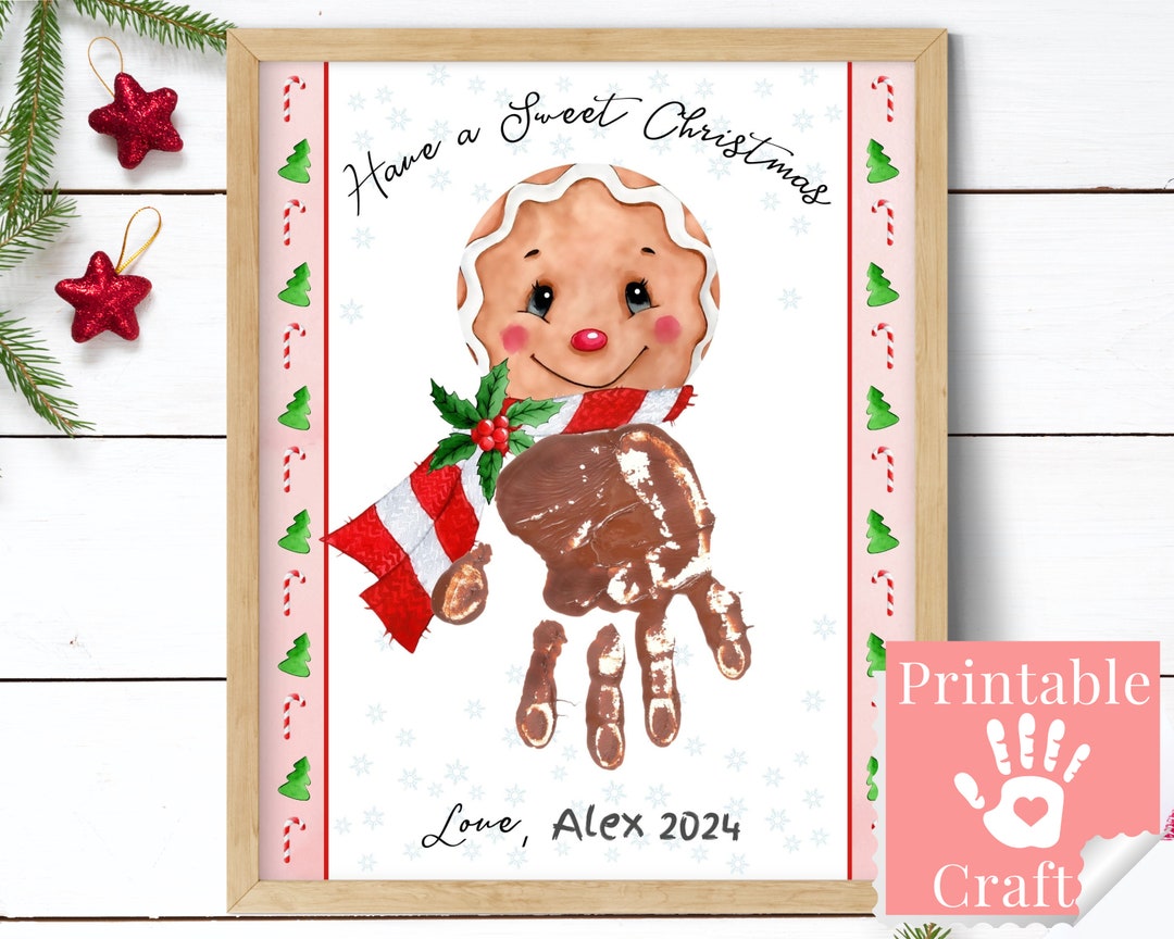 Making Christmas Cards Children, Gingerbread Handprint Arts and Crafts ...
