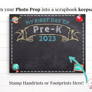 First Day of Pre K Sign, Last Day of Pre-k, Back to School Sign ...