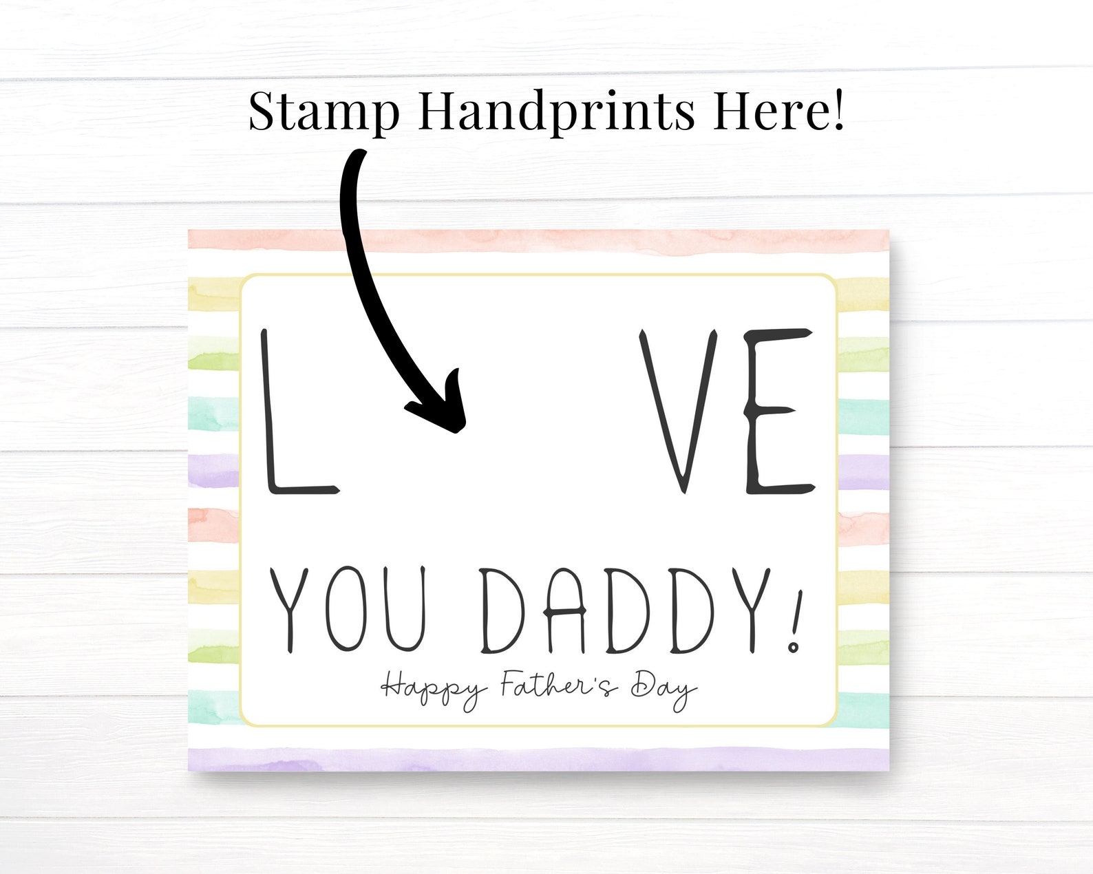 Fathers Day Gift for Daddy, Printable Handprint Card, Love You Pride ...