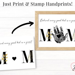 Printable Handprint Gift for Mom With Quote, Personalized Card From ...
