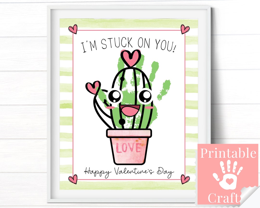 Valentine Printables Kids Handprint Craft, Mom Valentine Card Set ...