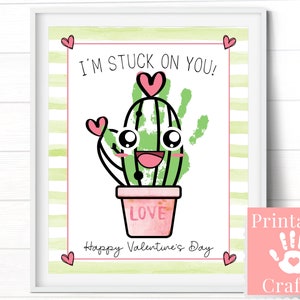 Valentine Printables Kids Handprint Craft, Mom Valentine Card Set ...