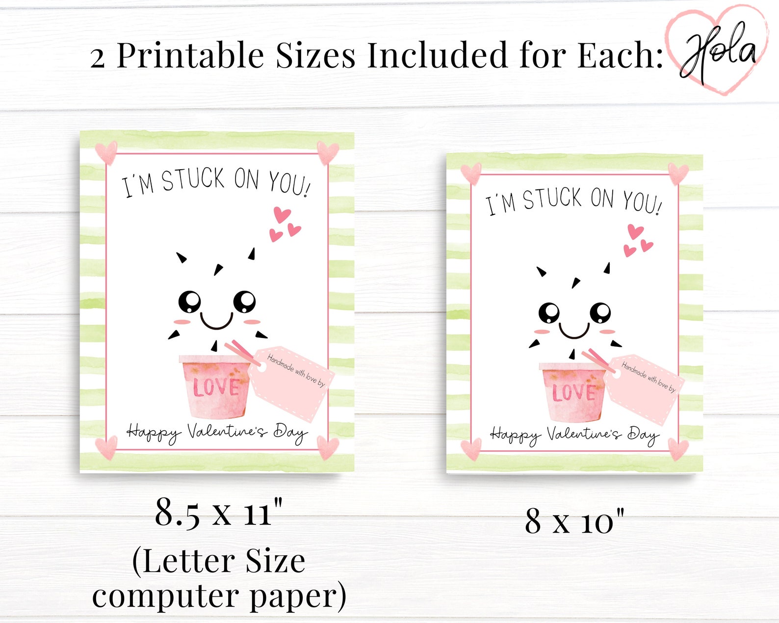 Toddler Valentine Cactus Hand Print Im Stuck on You Kids - Etsy